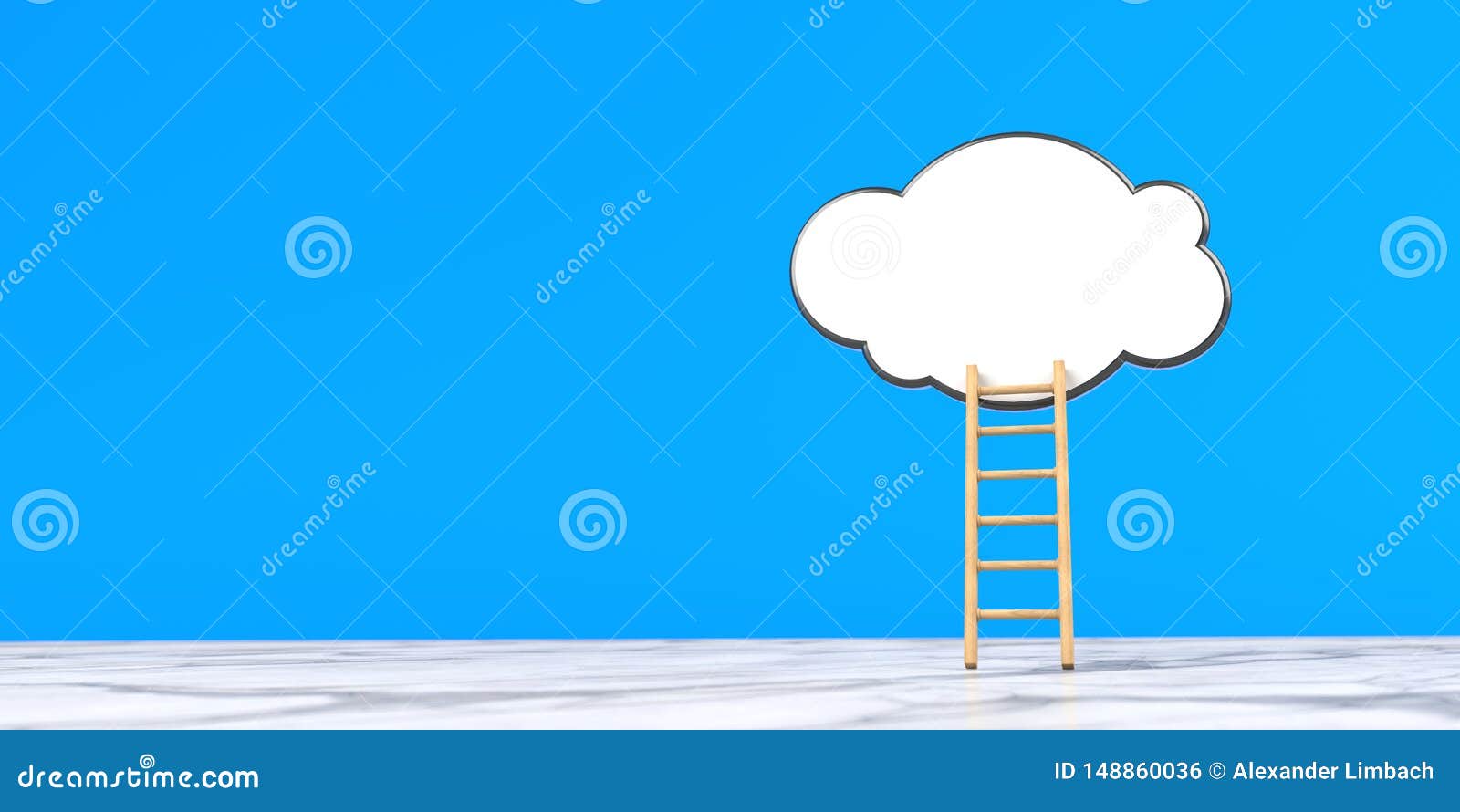 Cloud with Ladder stock illustration. Illustration of ladder - 148860036