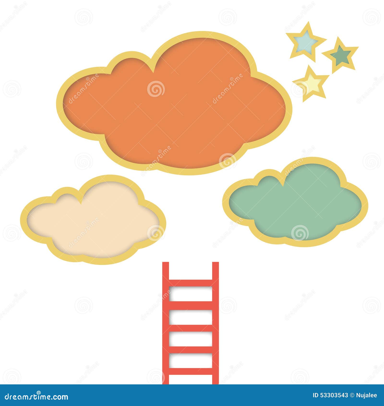 Cloud Ladder And Star Illustration Royalty-Free Cartoon | CartoonDealer.com #53303543