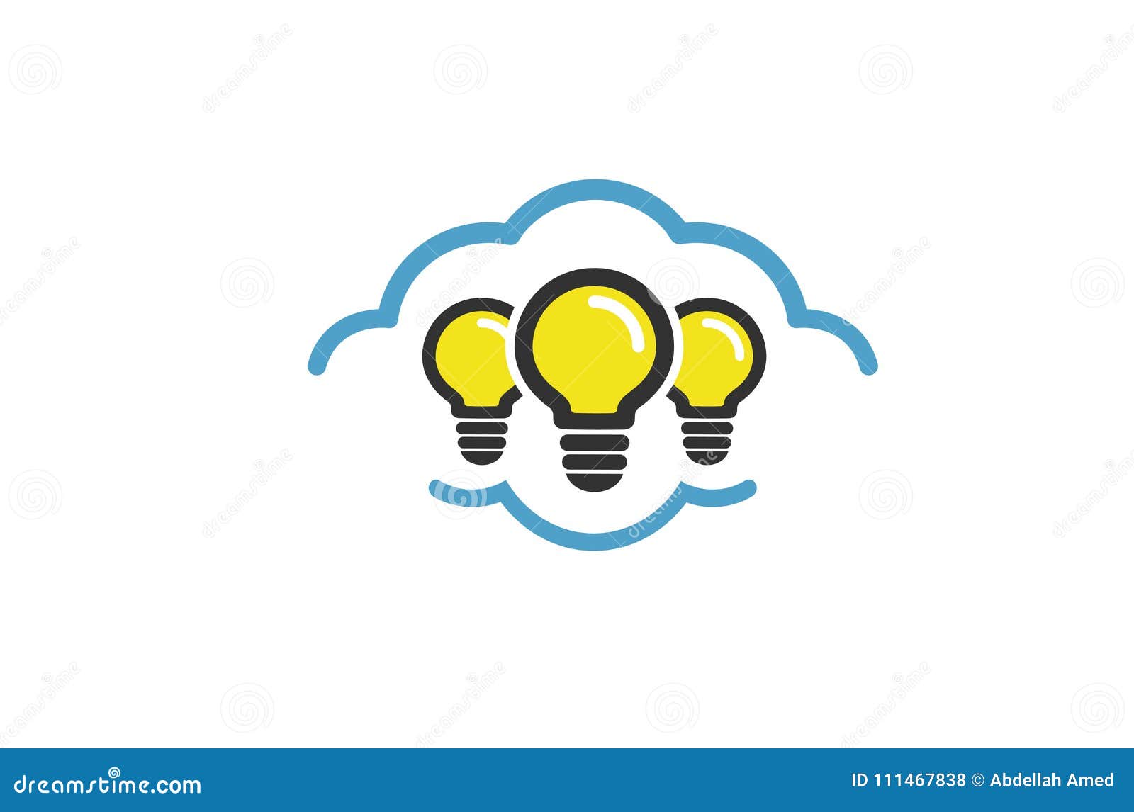 Cloud Lamp Idea Logo stock vector. Illustration of idea - 111467838