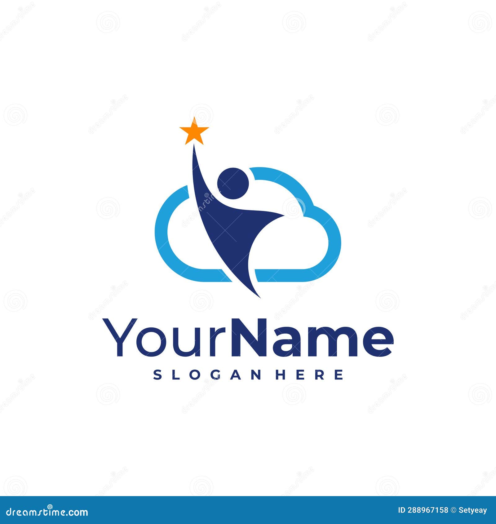 Cloud Leader Logo Design Template. Cloud People Logo Vector ...