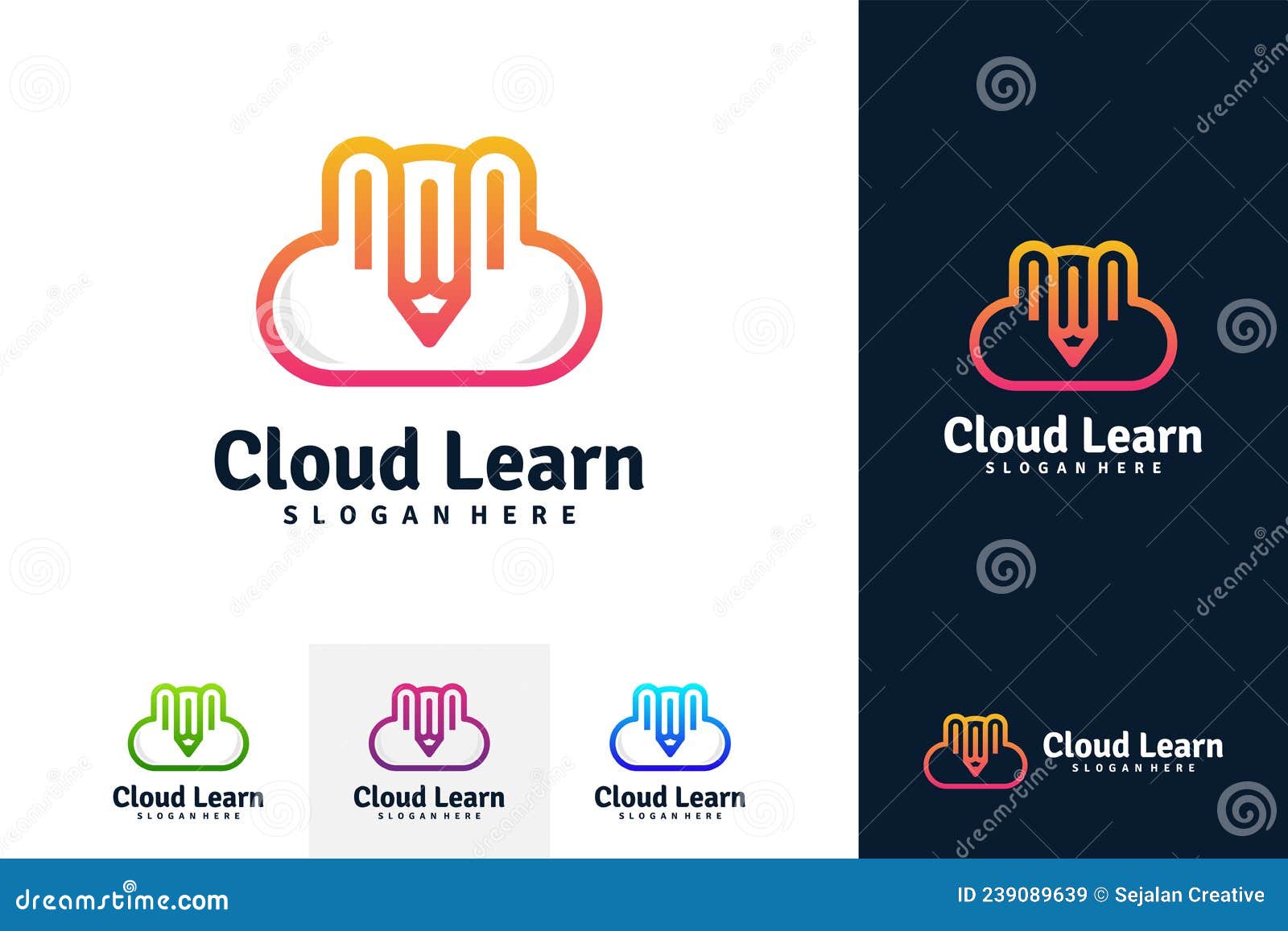 Cloud learn logo vector stock vector. Illustration of book - 239089639