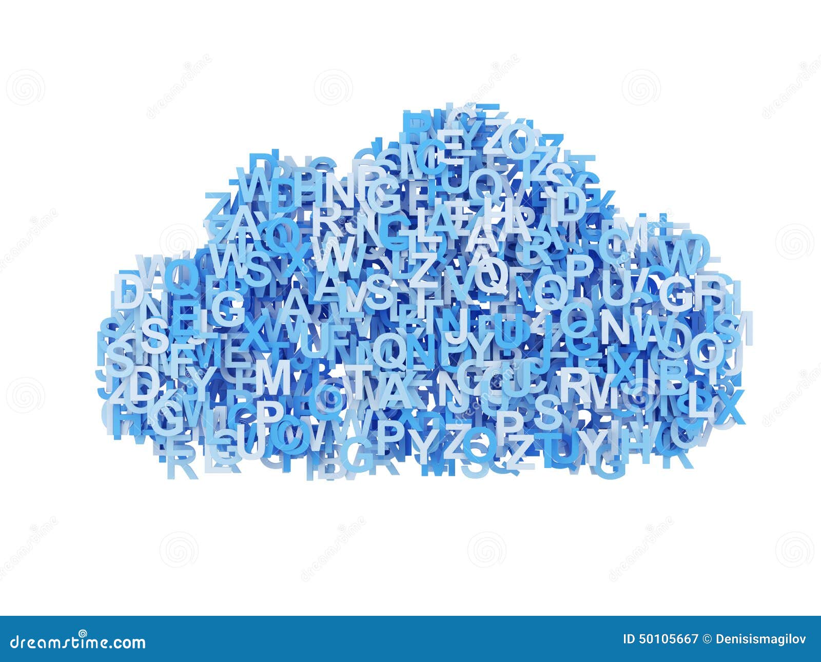 Cloud with letter stock illustration. Illustration of alphabet - 50105667