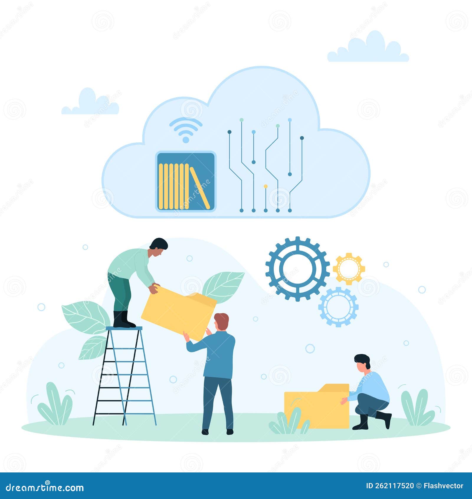 Cloud Library for Data and Digital Information Storage, Tiny People ...