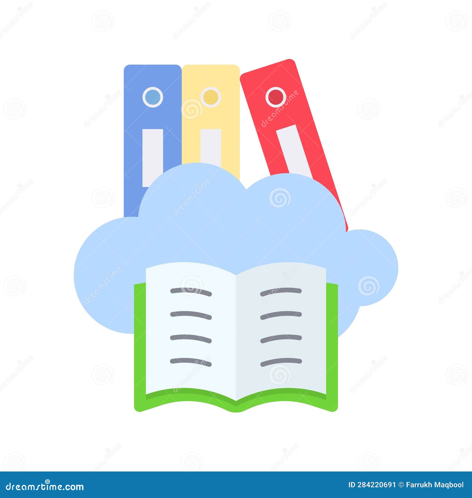 Cloud Library Icon Image. stock vector. Illustration of elearning ...