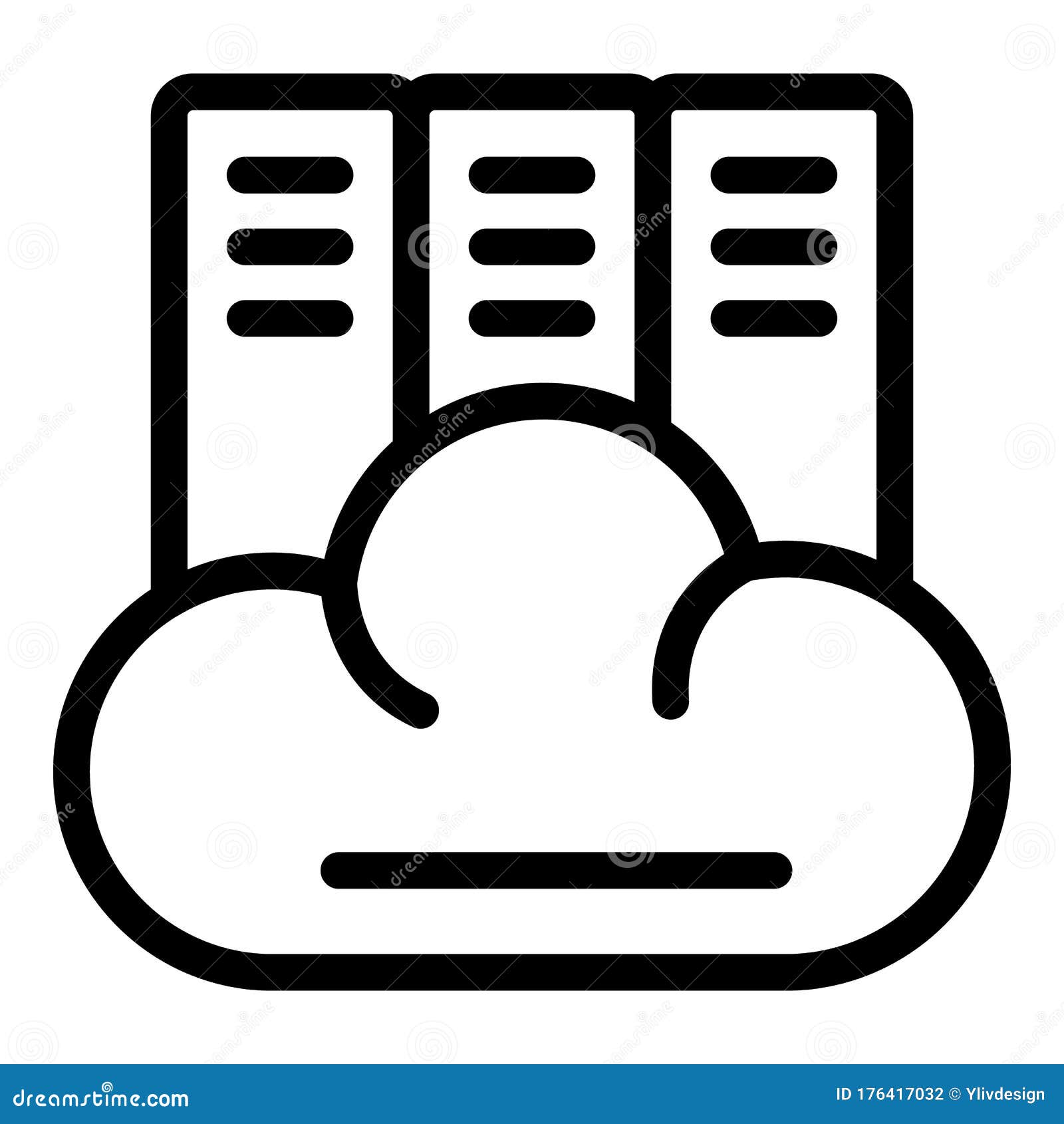 Cloud Library Icon, Outline Style Stock Vector - Illustration of ...