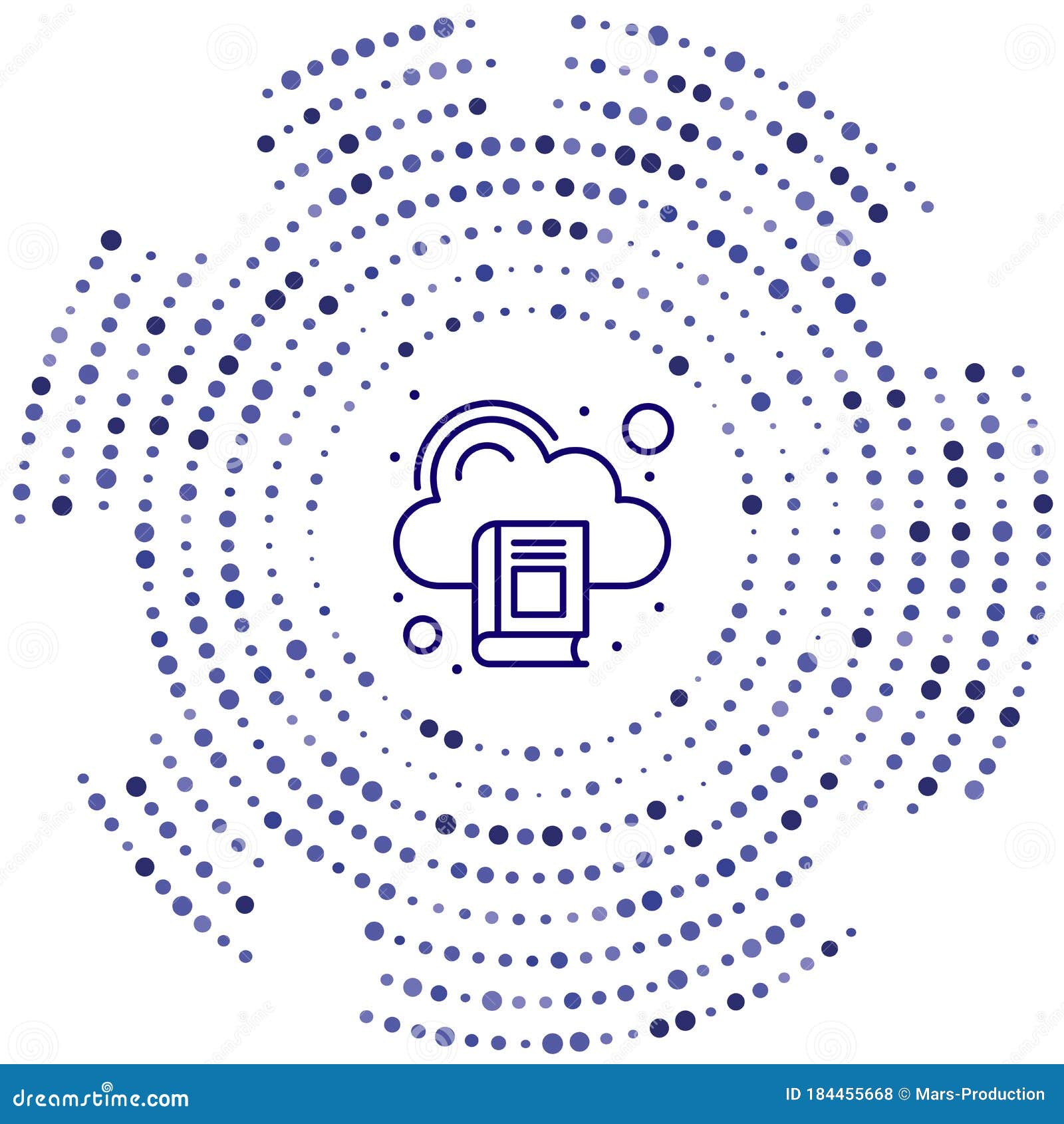 Cloud Library Vector Icon. Cloud Library Editable Stroke Stock Vector ...