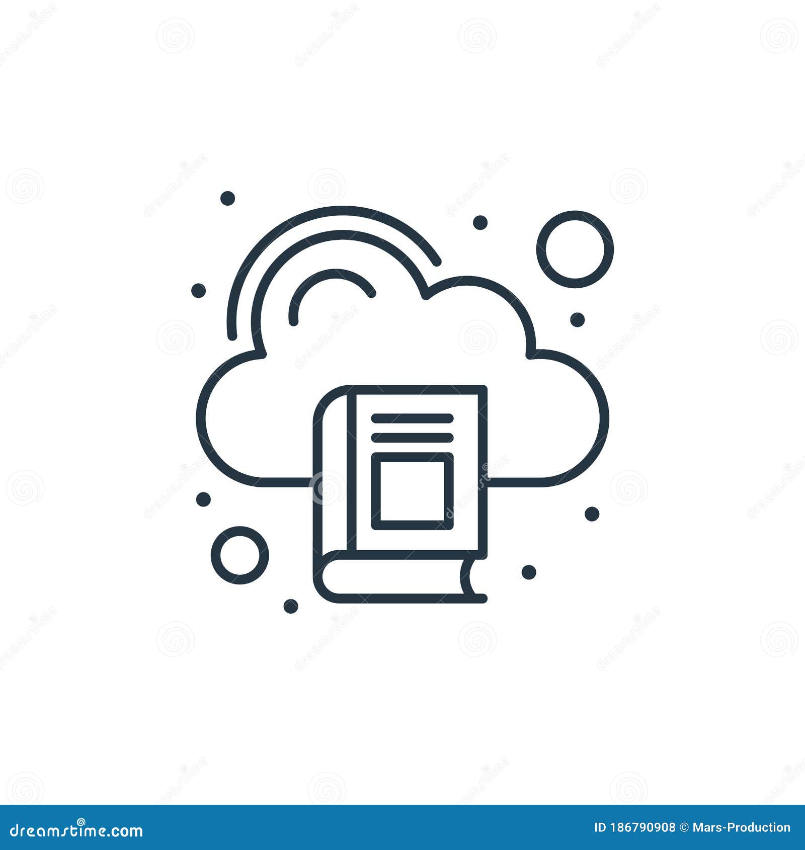 Cloud Library Vector Icon. Cloud Library Editable Stroke Stock Vector ...