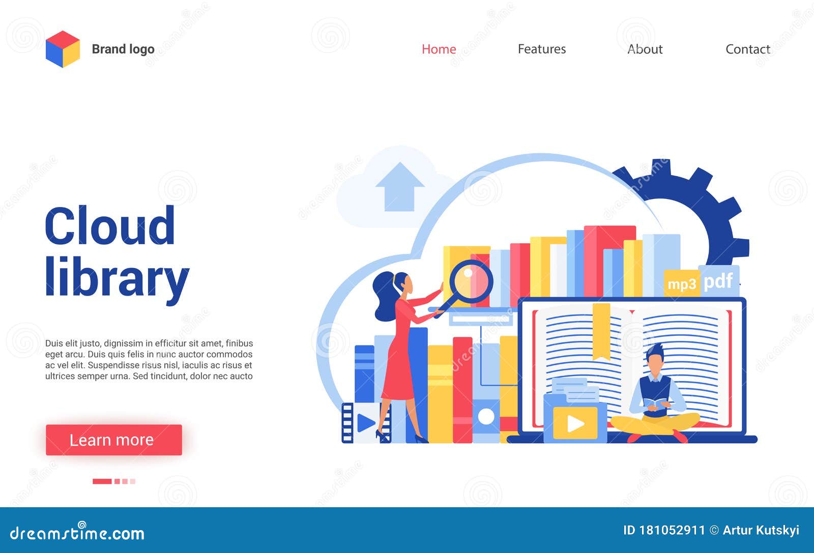 Cloud Library Icon Image. Vector Illustration | CartoonDealer.com ...