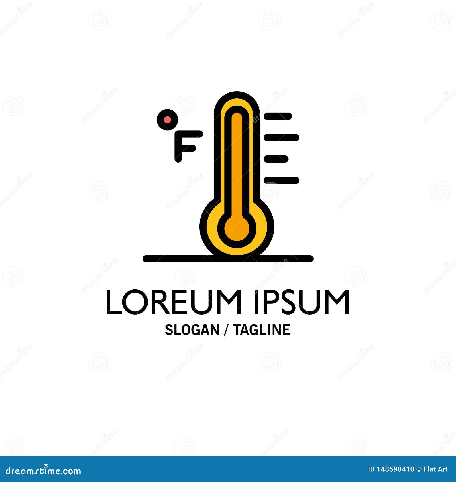 Cloud, Light, Rainy, Sun, Temperature Business Logo Template. Flat ...