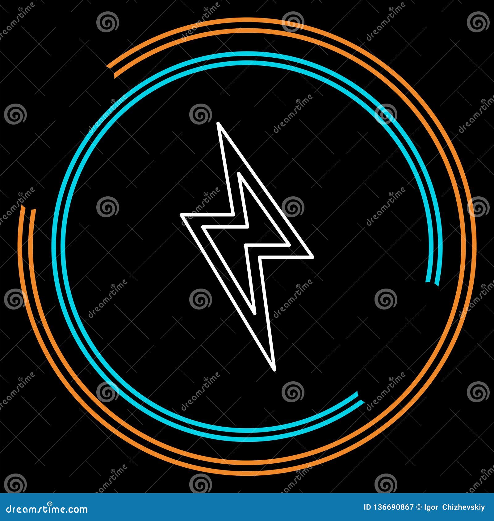 Cloud Lightning Icon - Thunder Storm Stock Vector - Illustration of ...