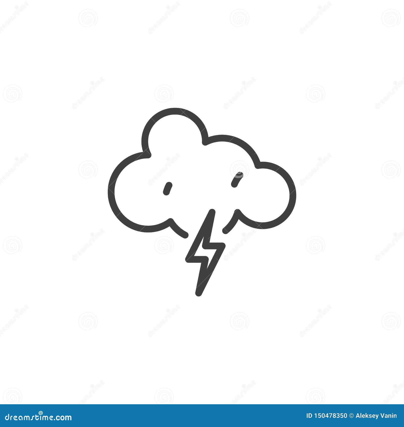 No Lightning Line Icon, Safety Engineering Concept, Prohibited ...