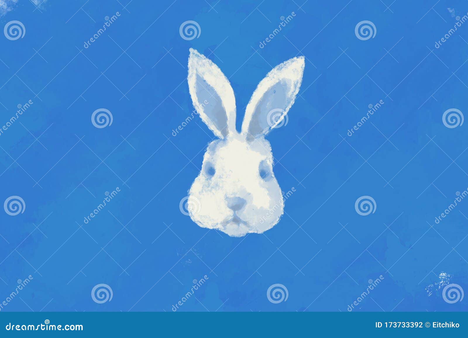 Cloud like a Rabbit stock illustration. Illustration of animal - 173733392