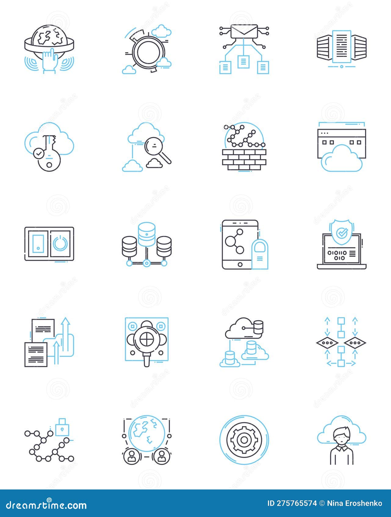 Cloud Likelihood Linear Icons Set. Probability, Chance, Forecast ... Cloud Likelihood Linear Icons Set. Probability, Chance, Forecast ...