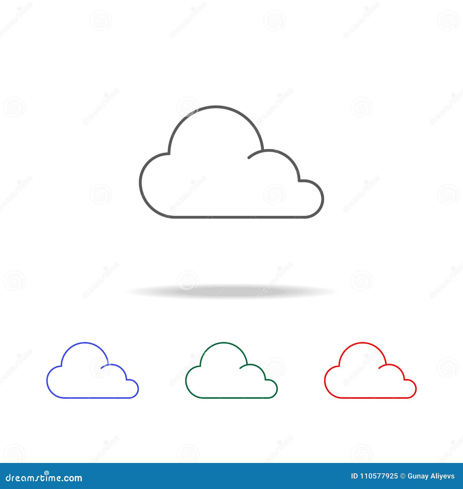 Cloud Line Icon. Elements in Multi Colored Icons for Mobile Concept and ...