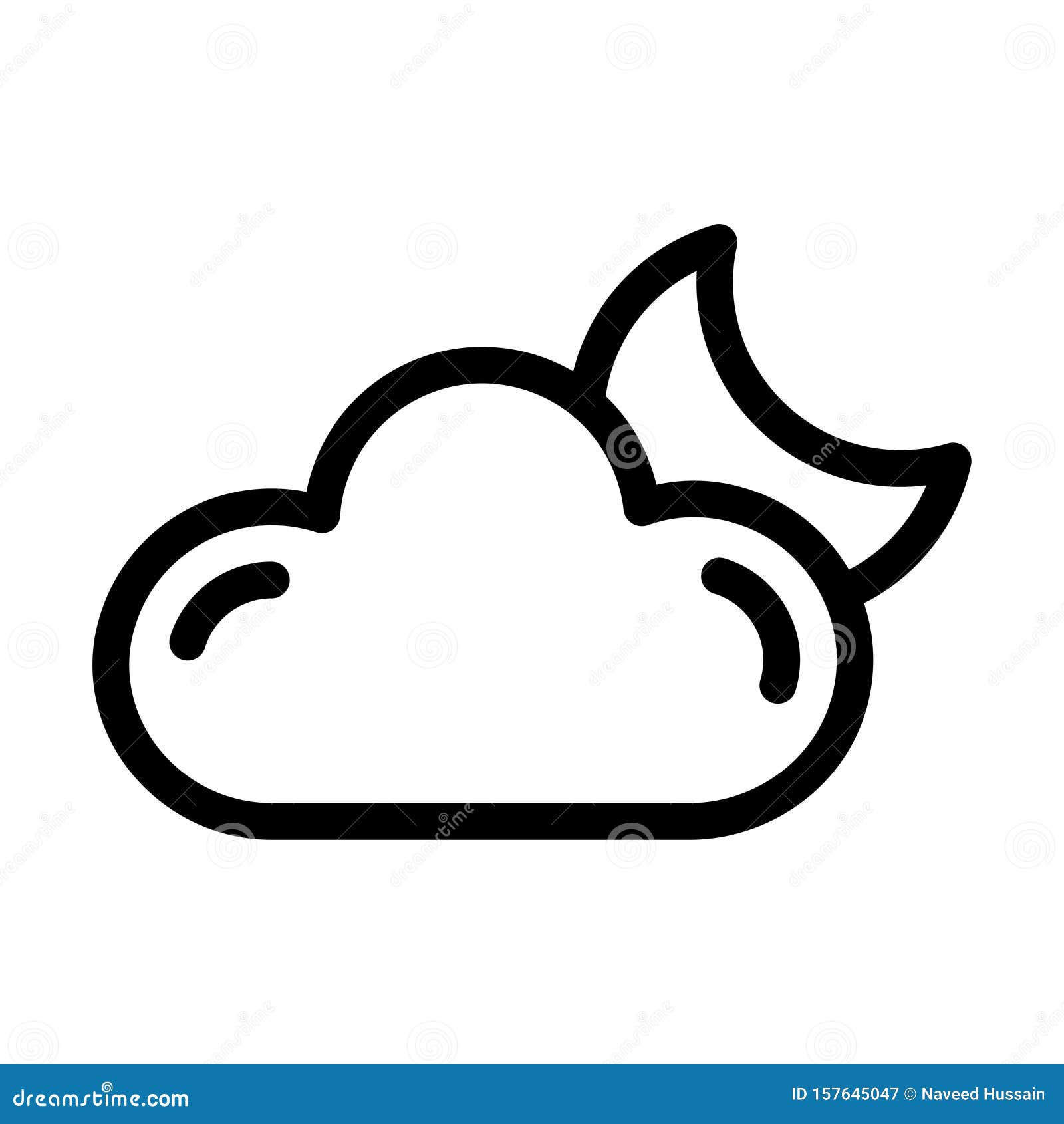 Cloud Thin Line Vector Icon Stock Vector - Illustration of star, thin ...