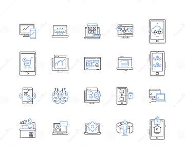 Cloud Line Icons Collection. Virtualization, Elasticity, Scalability ...