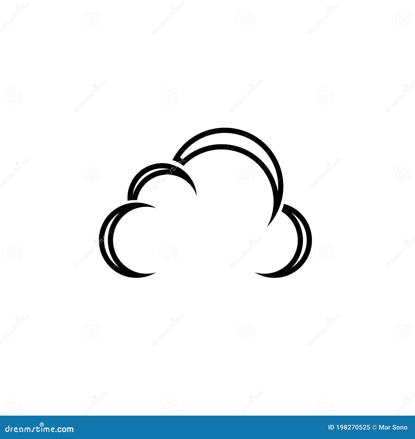Cloud Line Logo Vector Icon Illustration Stock Vector - Illustration of ...