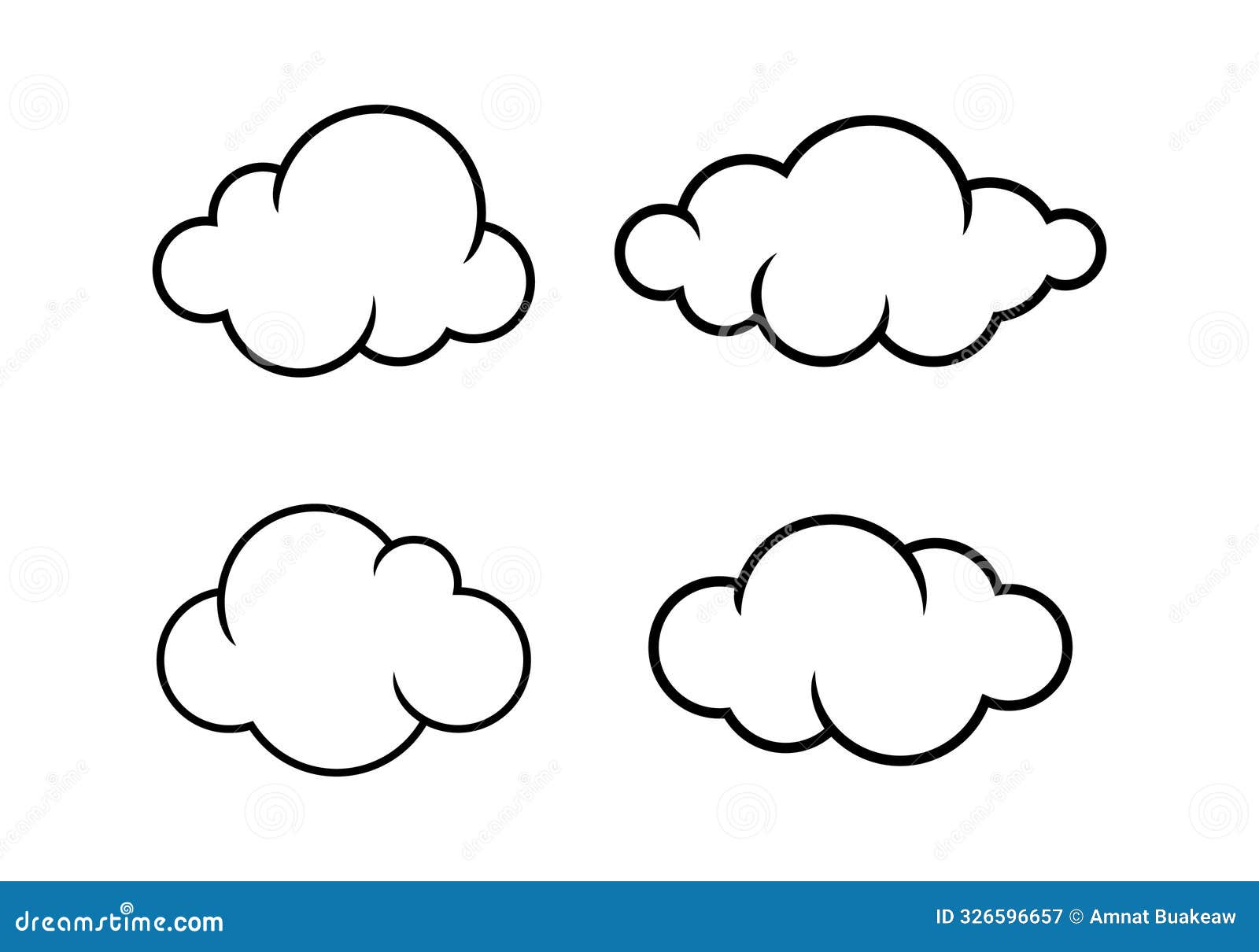 Cloud, Cloud Line Shape, Graphic Clouds Outline, Clouds Lined, Cloudy Line Simple Stock Vector ...