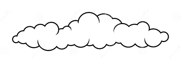 Cloud, Cloud Line Shape, Graphic Clouds Outline, Clouds Lined, Cloudy ...