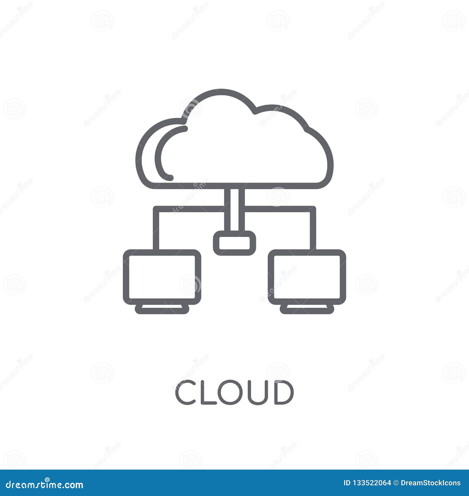 Cloud Linear Icon. Modern Outline Cloud Logo Concept on White Ba Stock ...
