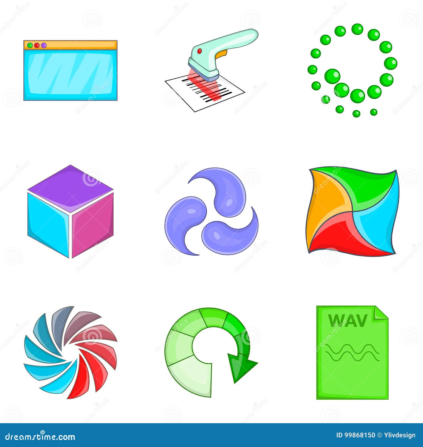 Cloud Loading Icon Set, Cartoon Style Stock Vector - Illustration of ...
