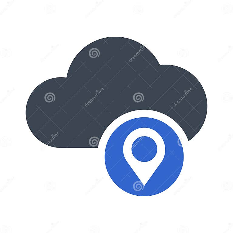 Cloud location icon stock vector. Illustration of location - 201627927