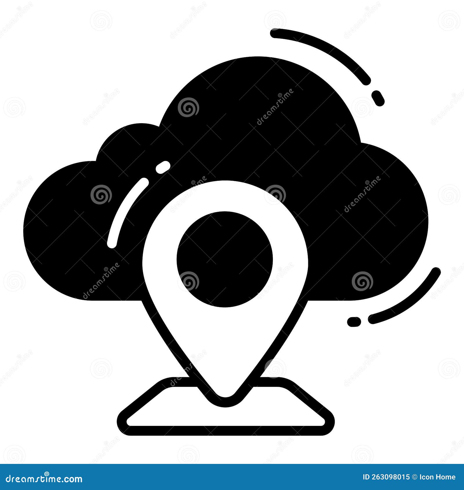 Cloud Location Icon Related Map Location and Navigation Black Icon ...
