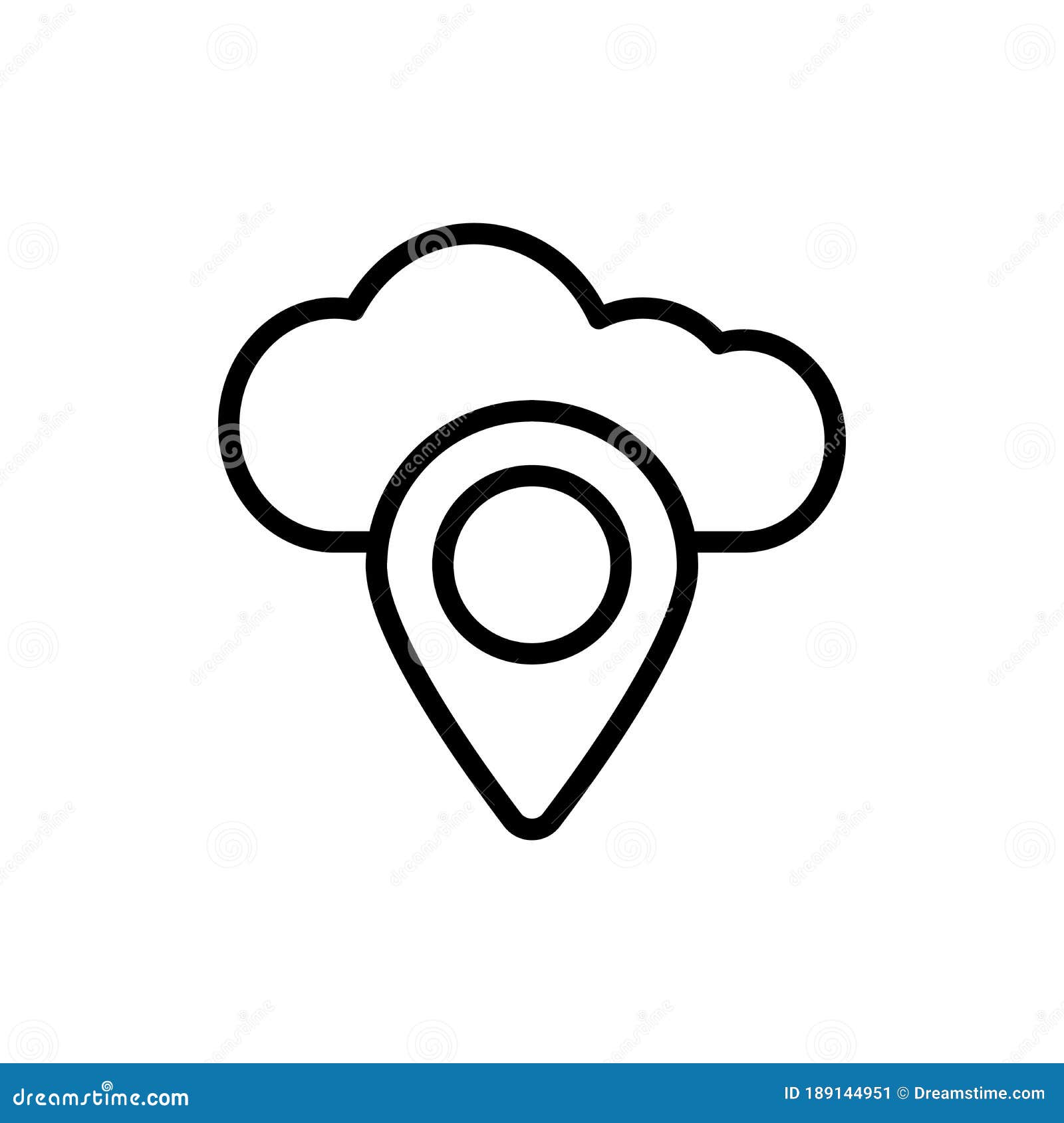 Cloud, Location Icon. Simple Line, Outline Vector Elements of Internet ...