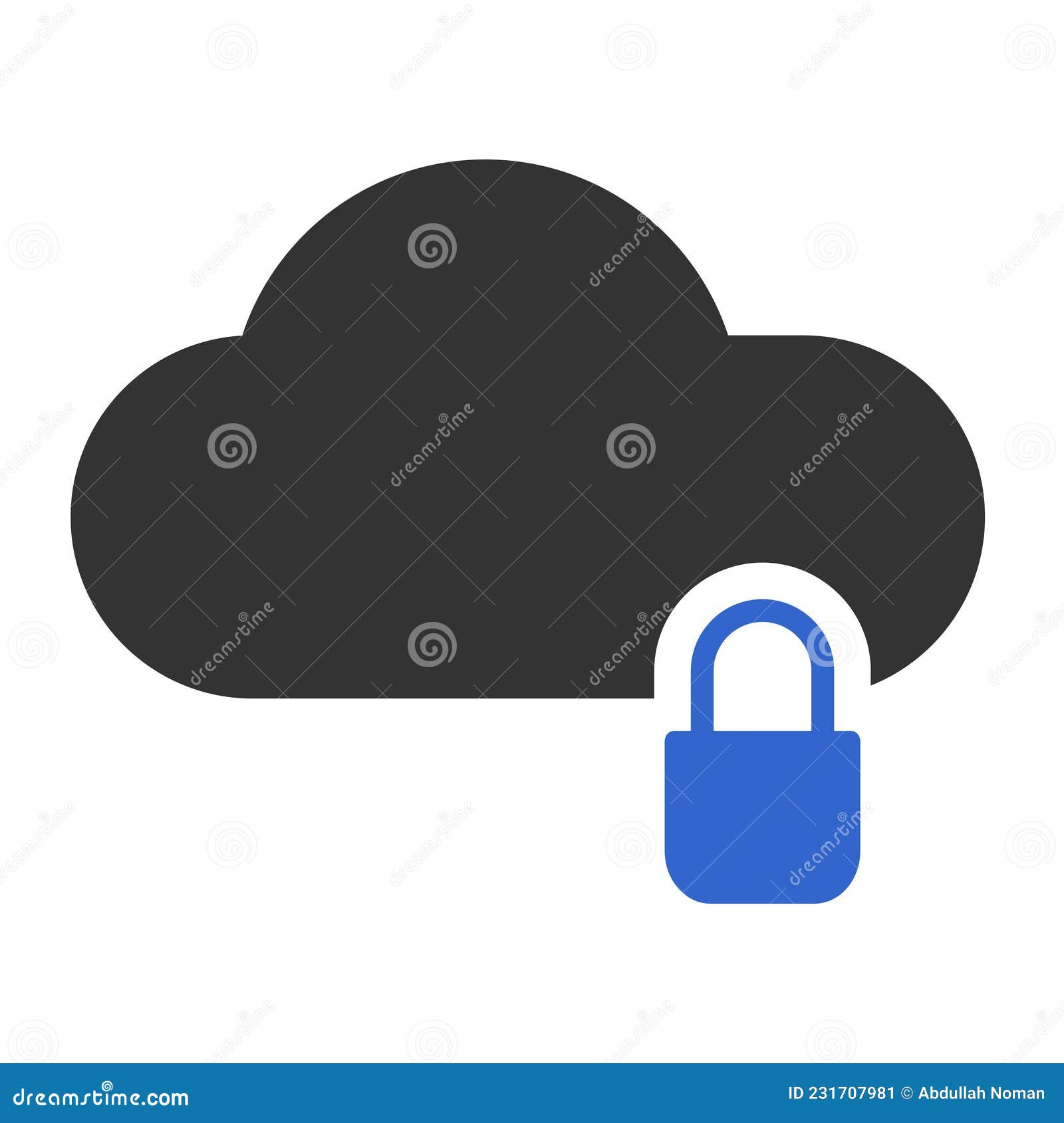 Cloud lock icon design stock vector. Illustration of communication ...