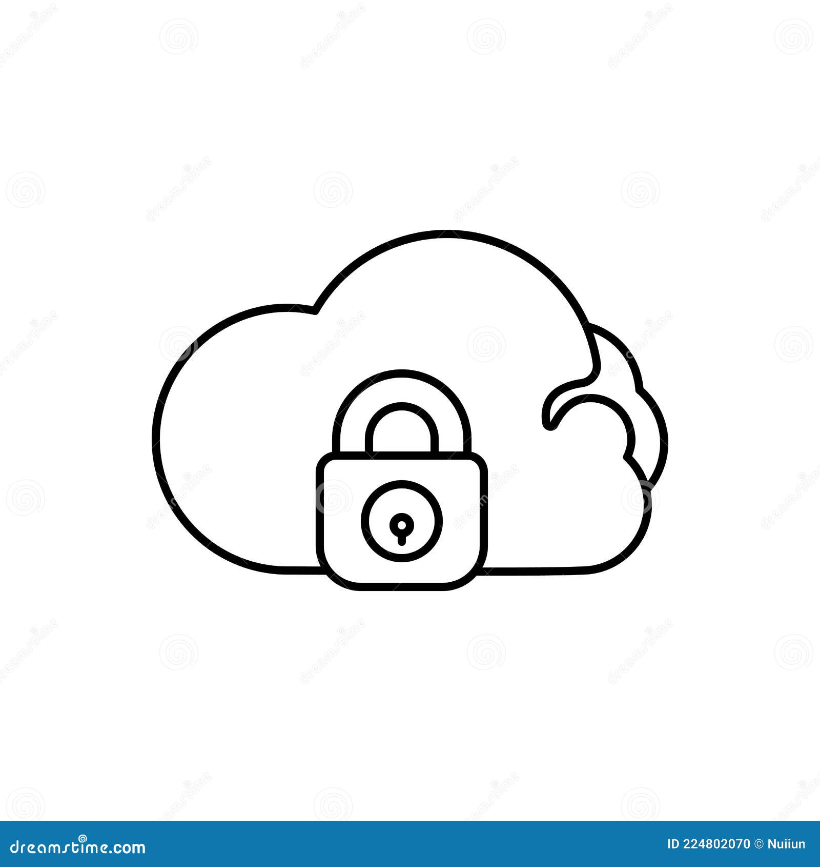 Cloud Lock Icon, Security Vector Illustration Stock Vector ...