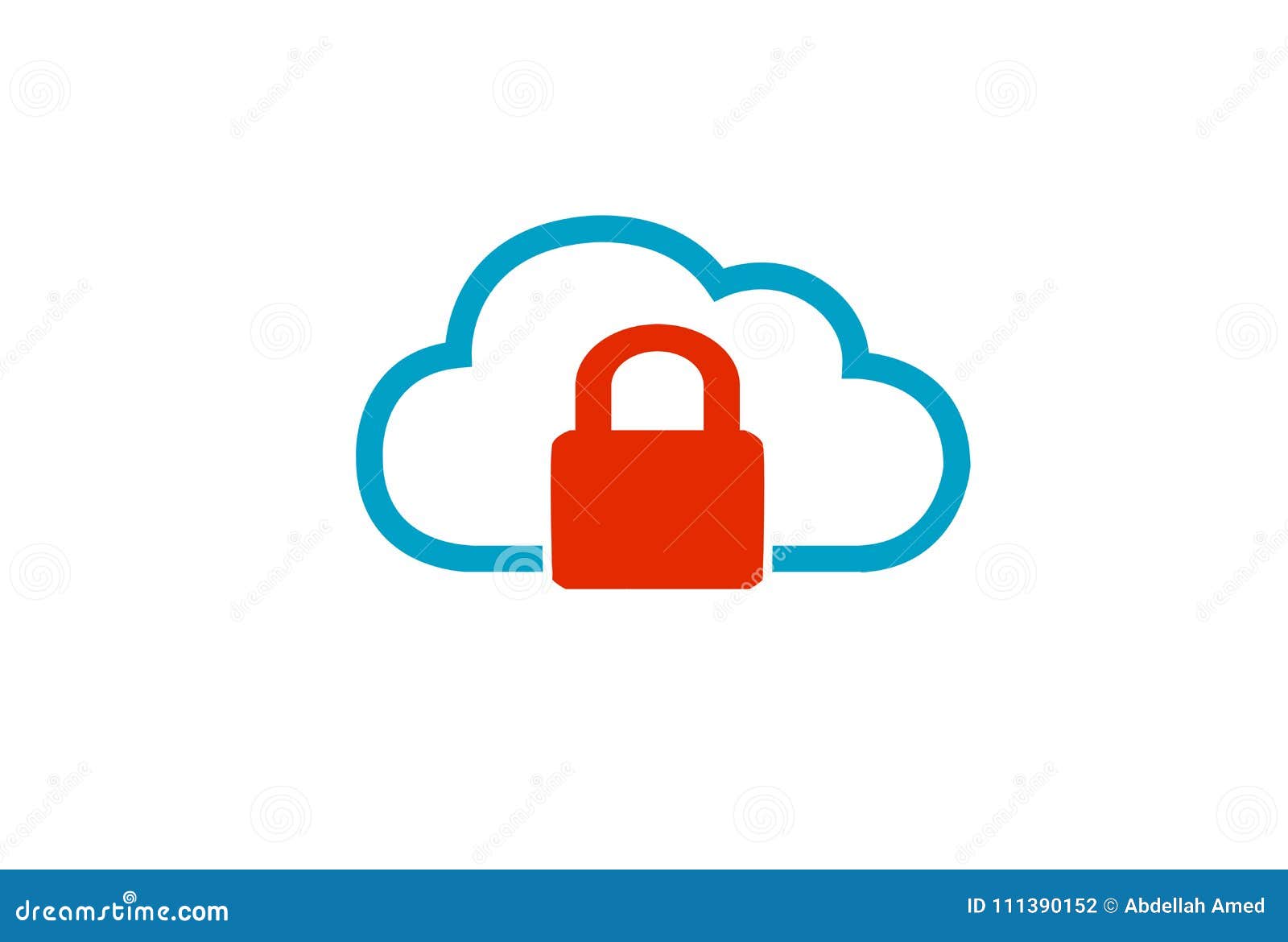 Cloud Lock Logo Design stock vector. Illustration of hosting - 111390152