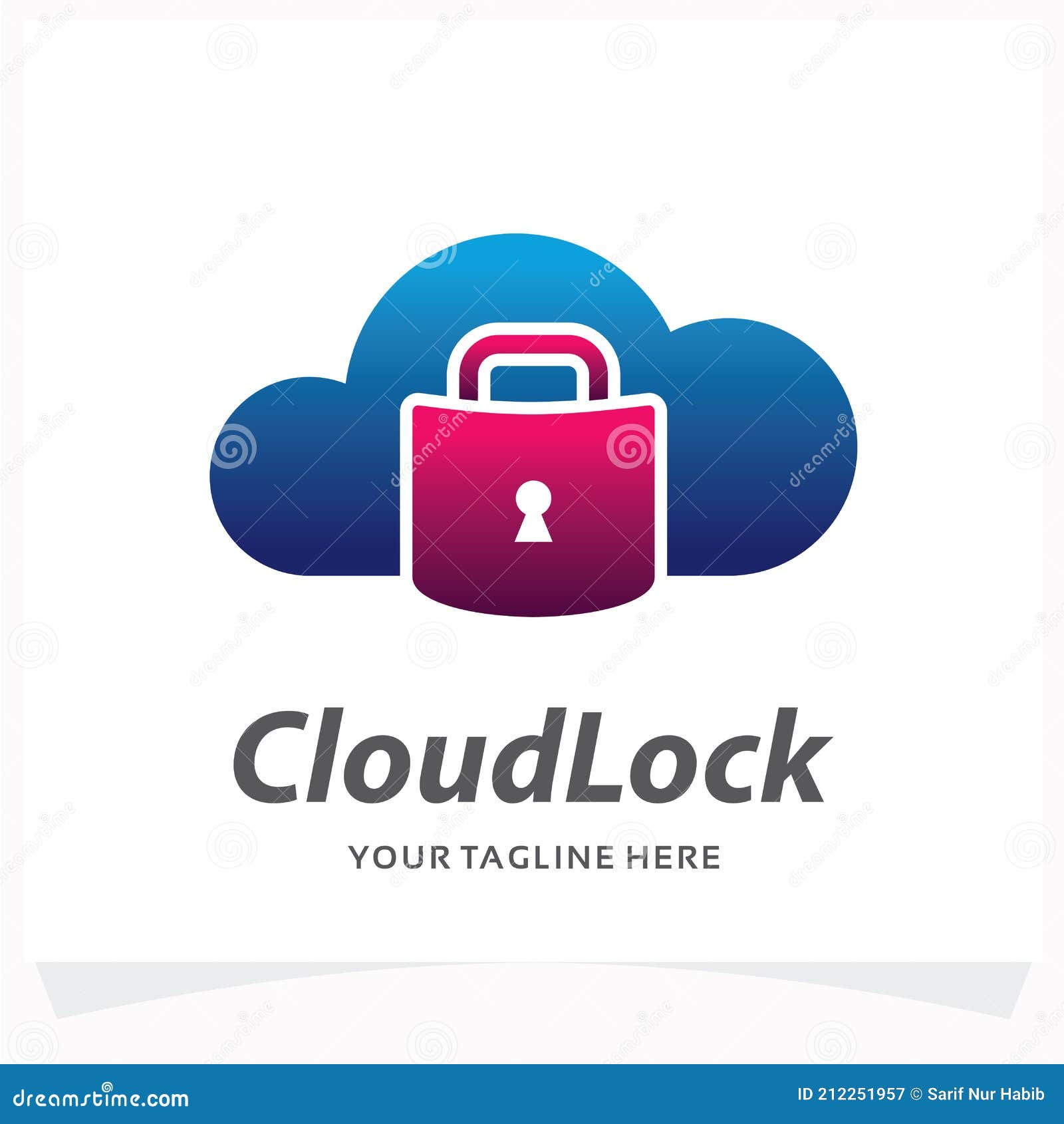 Cloud Lock Logo Design Template Stock Vector - Illustration of abstract ...