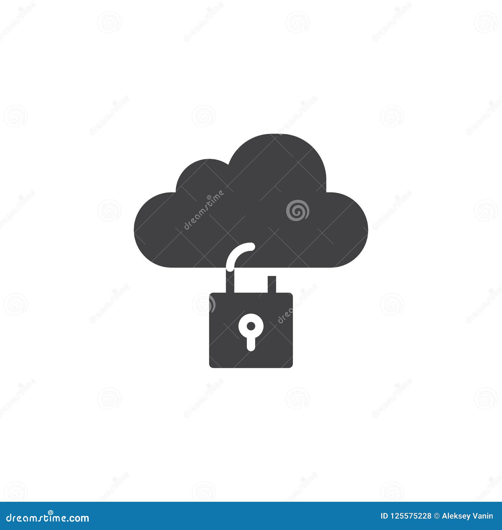 Cloud lock vector icon stock vector. Illustration of information ...