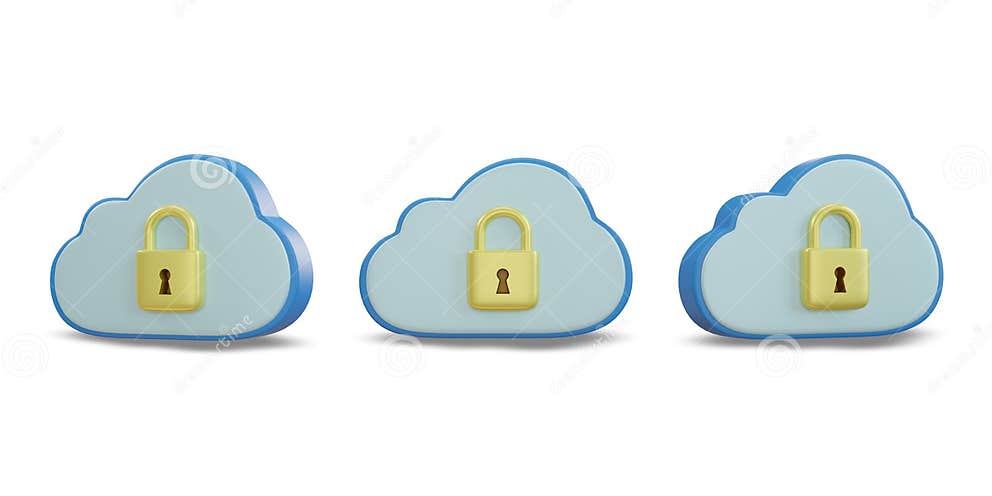 Cloud and Locked Padlock. Security Data To Cloud Computing Concept ...
