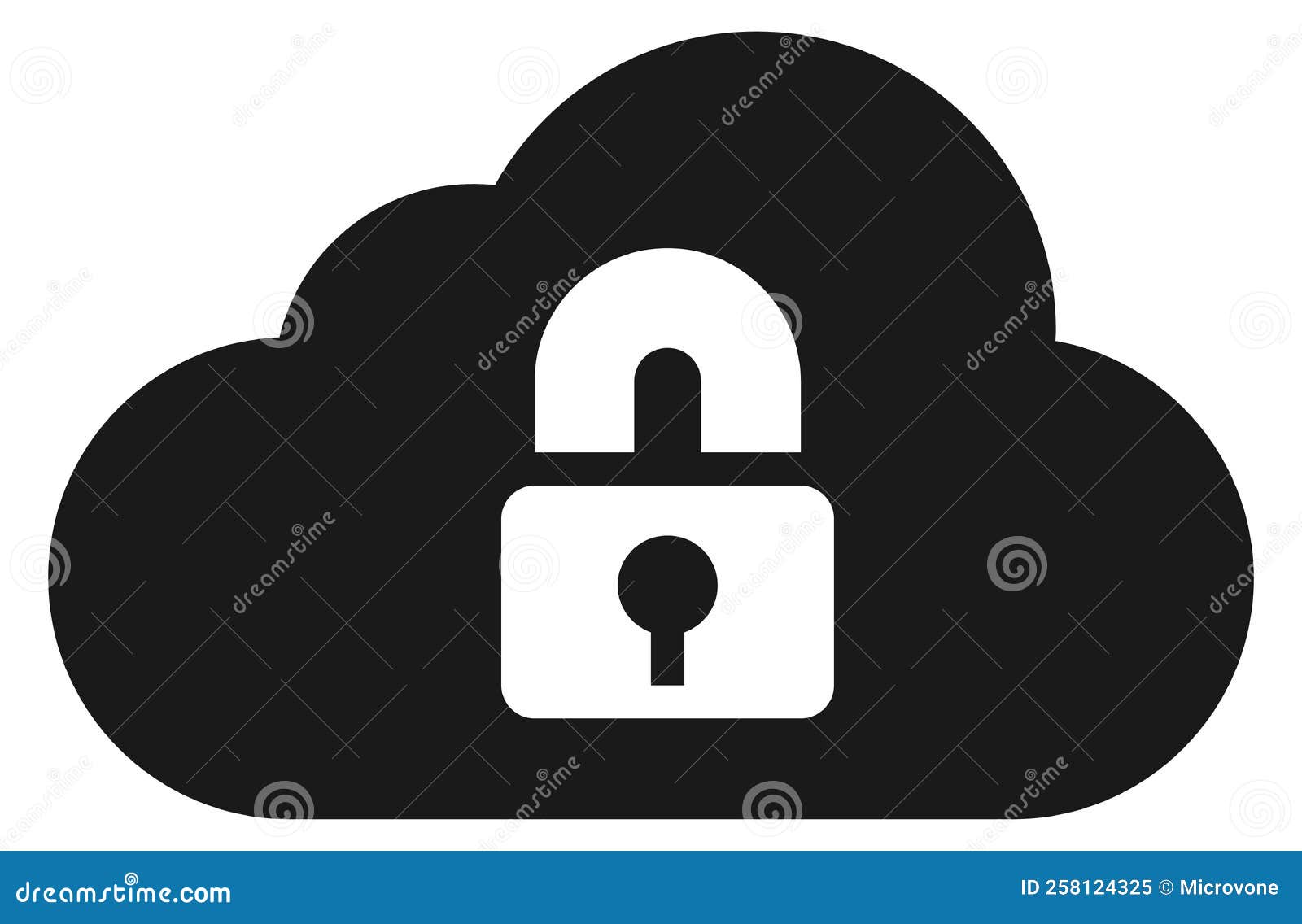 Cloud Locked Sign. Data Protection Service Icon Stock Vector ...