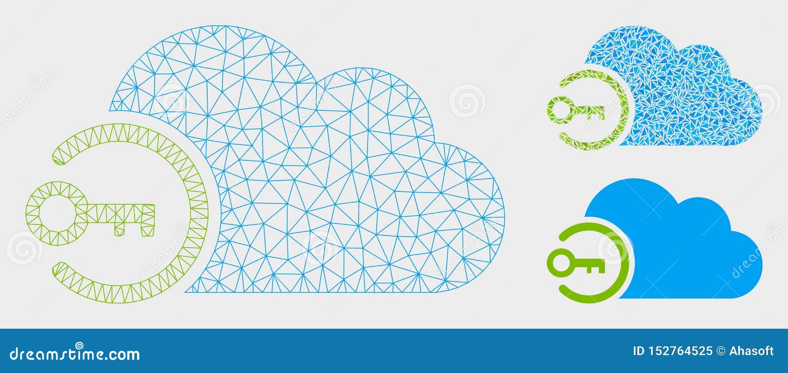 Cloud Login Vector Mesh Wire Frame Model and Triangle Mosaic Icon Stock ...