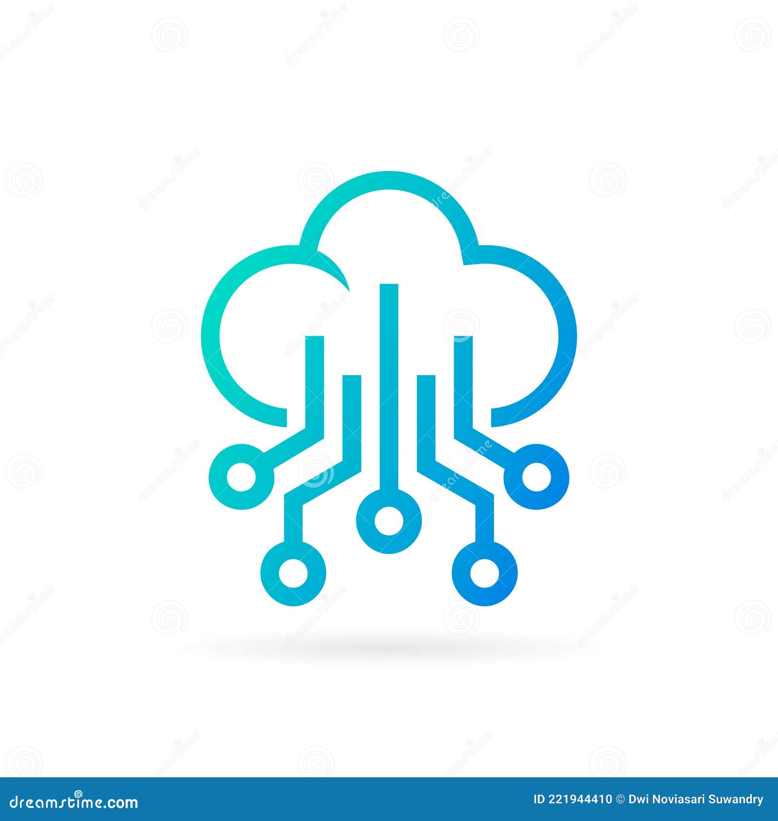 Cloud Logo with Circuit Symbol Stock Vector - Illustration of vector ...