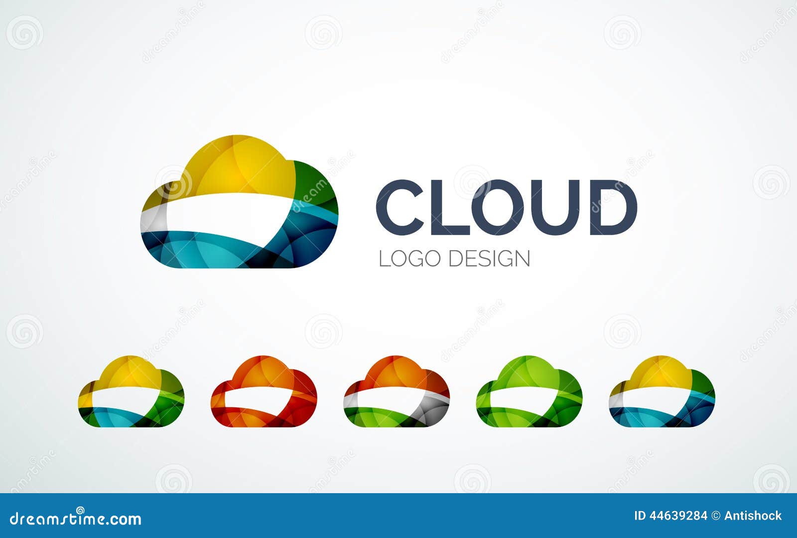 Cloud Logo Design Made Of Color Pieces Vector Illustration ...