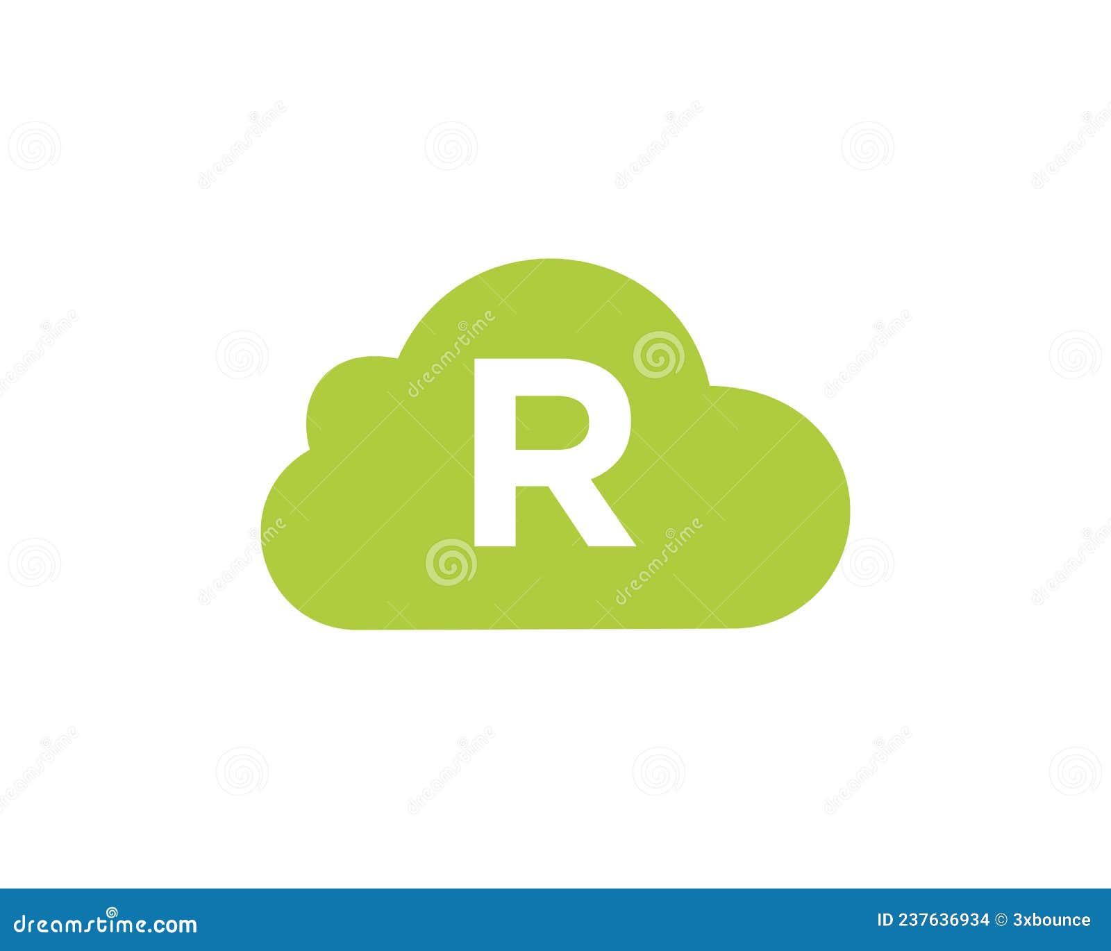 Cloud Logo Design on R Letter. Letter R Cloud Logo Vector Template with ...