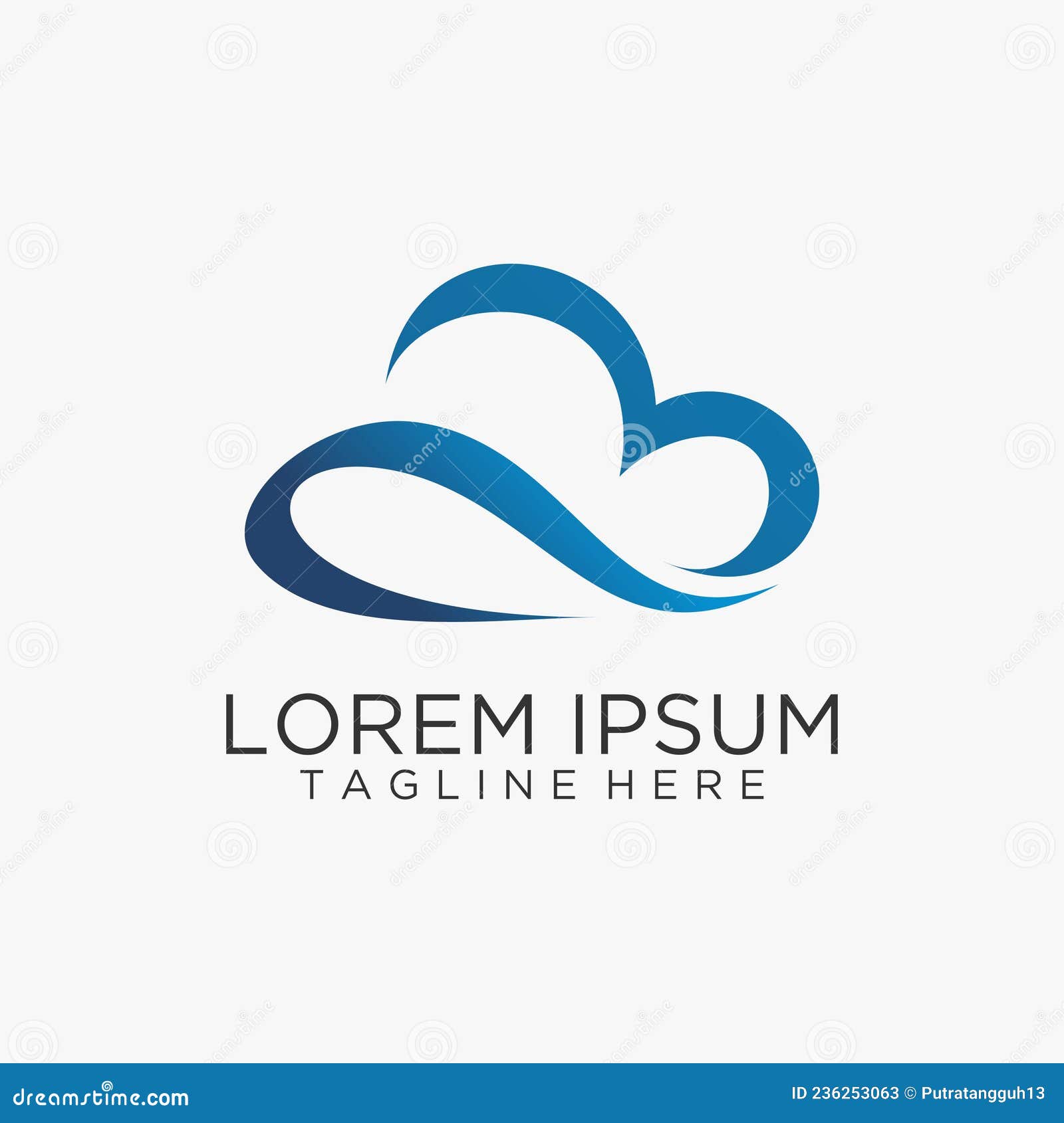 Cloud logo design stock vector. Illustration of minimalist - 236253063