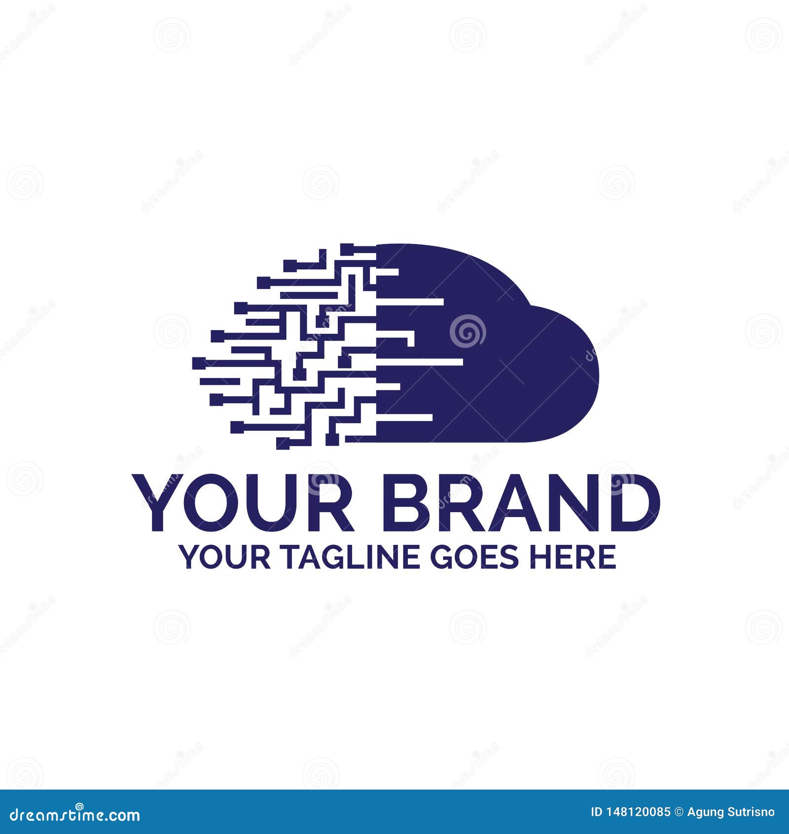Cloud Logo Abstract Design with Technology Concept - Vector Stock ...