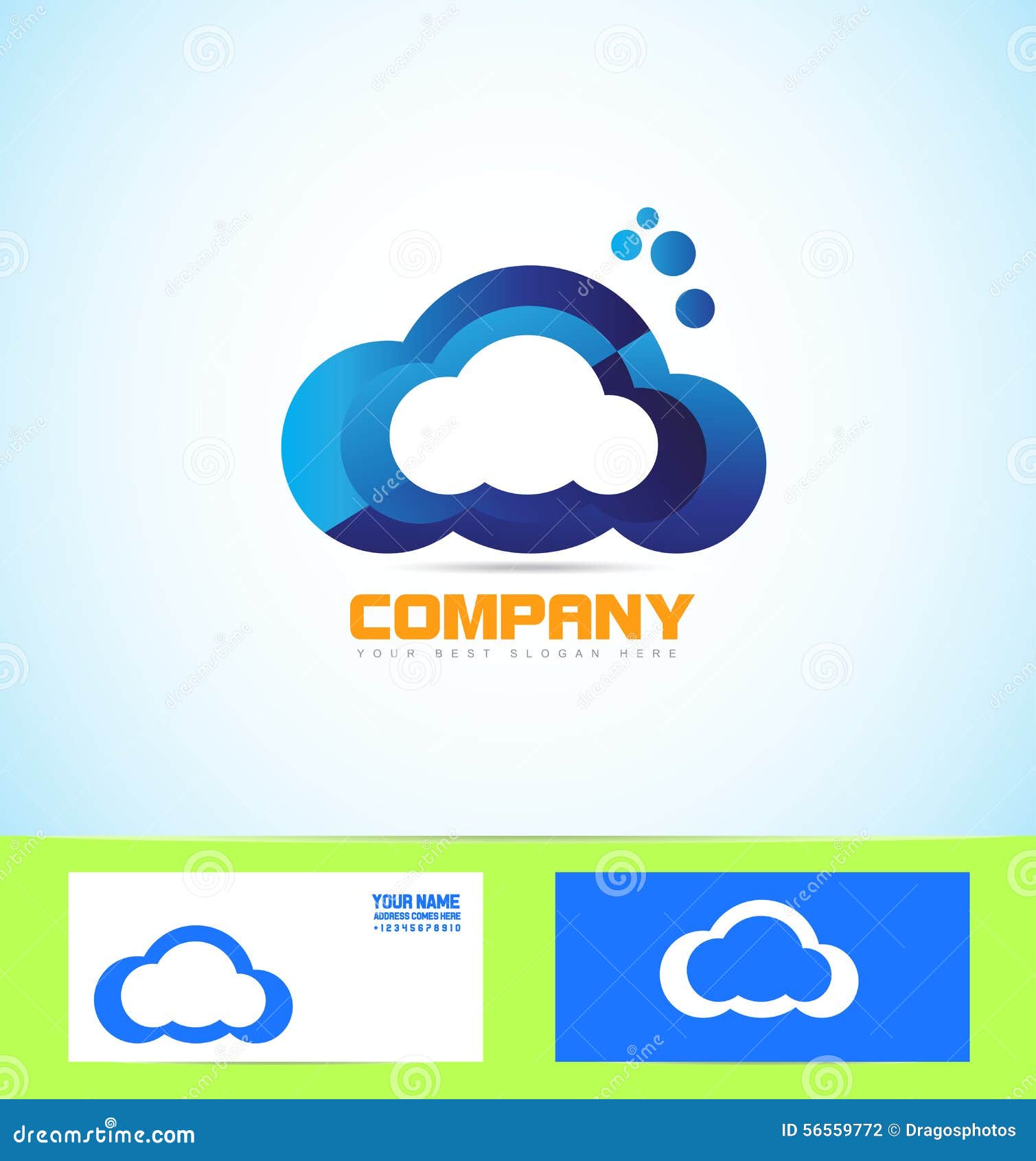Cloud Logo Icon Computing Technology Concept Stock Vector ...