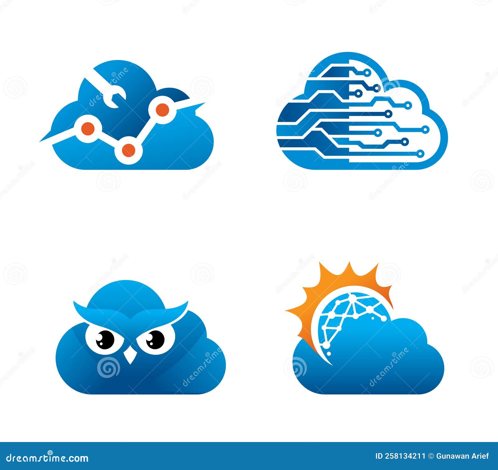 Modern Cloud Logo or Icon Template Design Stock Vector - Illustration ...
