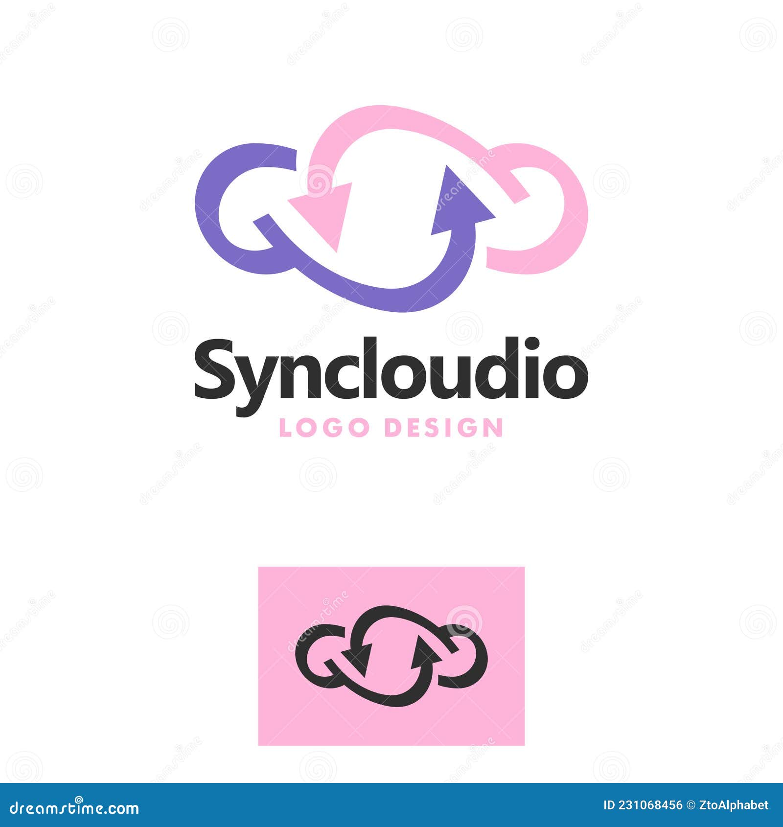Cloud Logo Sync Computing Icon Stock Vector - Illustration of connect ...