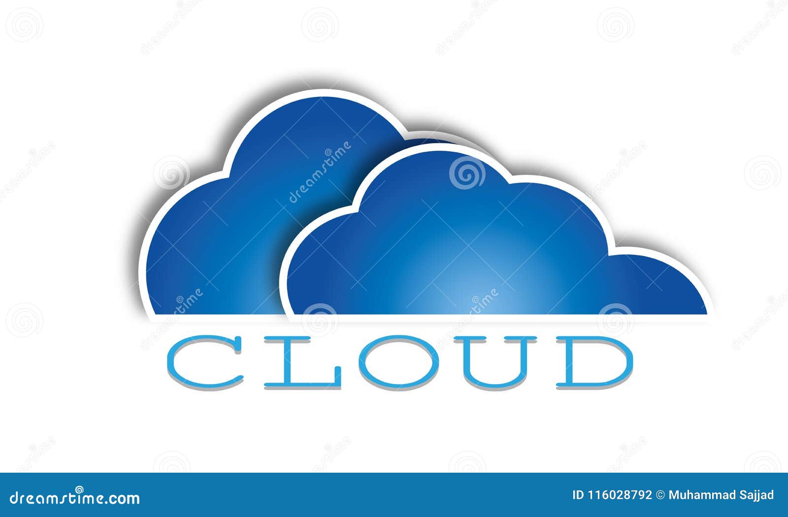 Blue Cloud Logo Template Vector Design Stock Vector - Illustration of ...