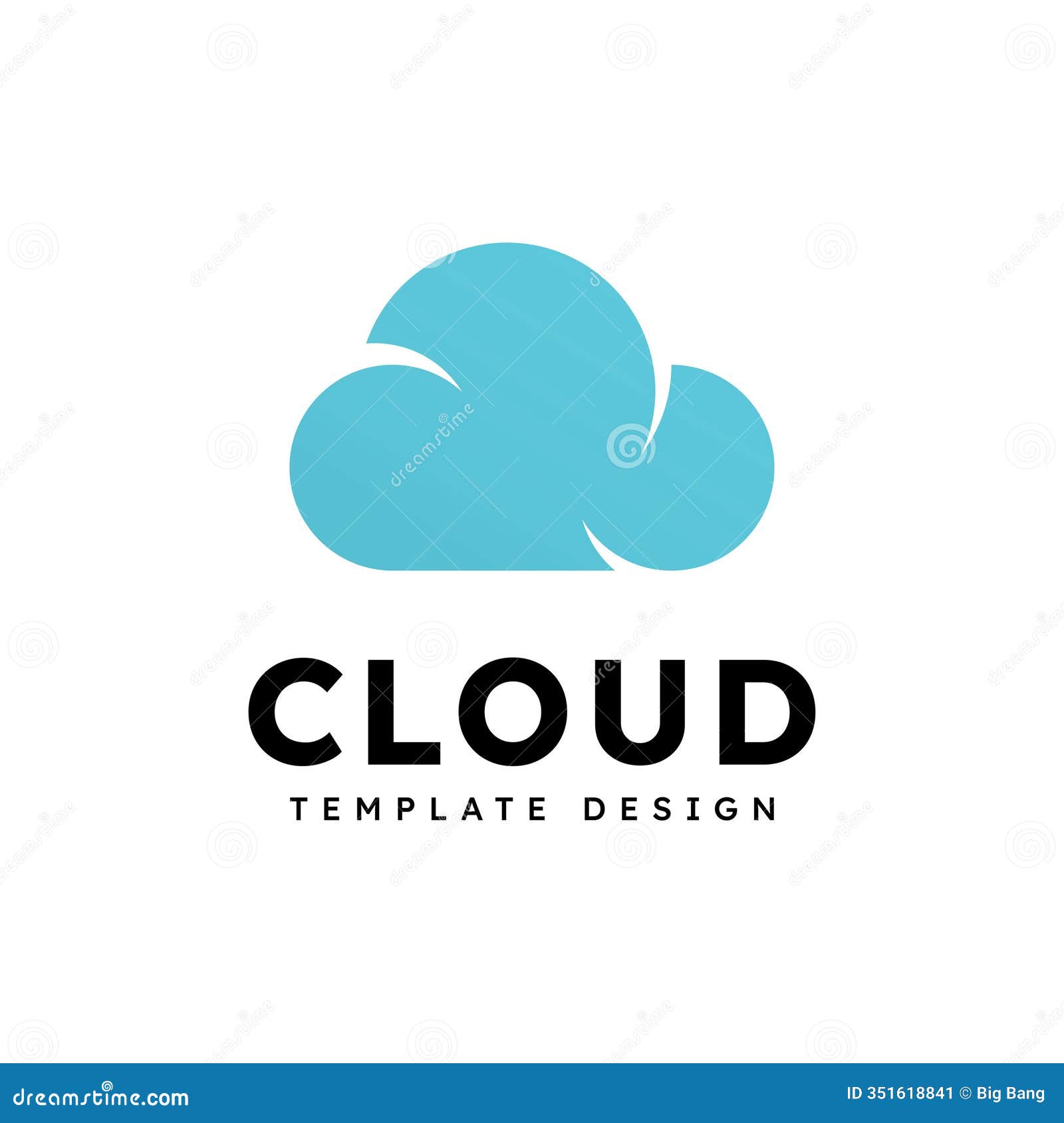 Cloud Logo Vector Design Template Stock Vector - Illustration of upload, data: 351618841