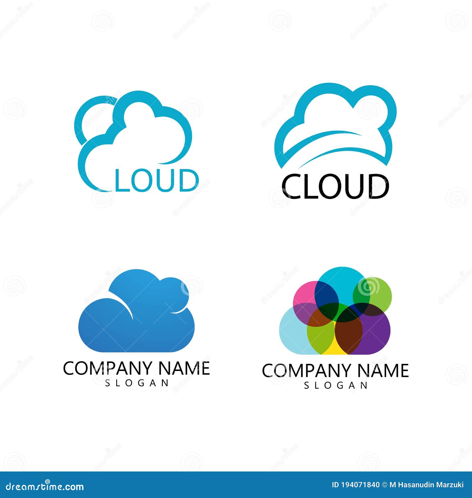 Cloud logo vector stock vector. Illustration of design - 194071840