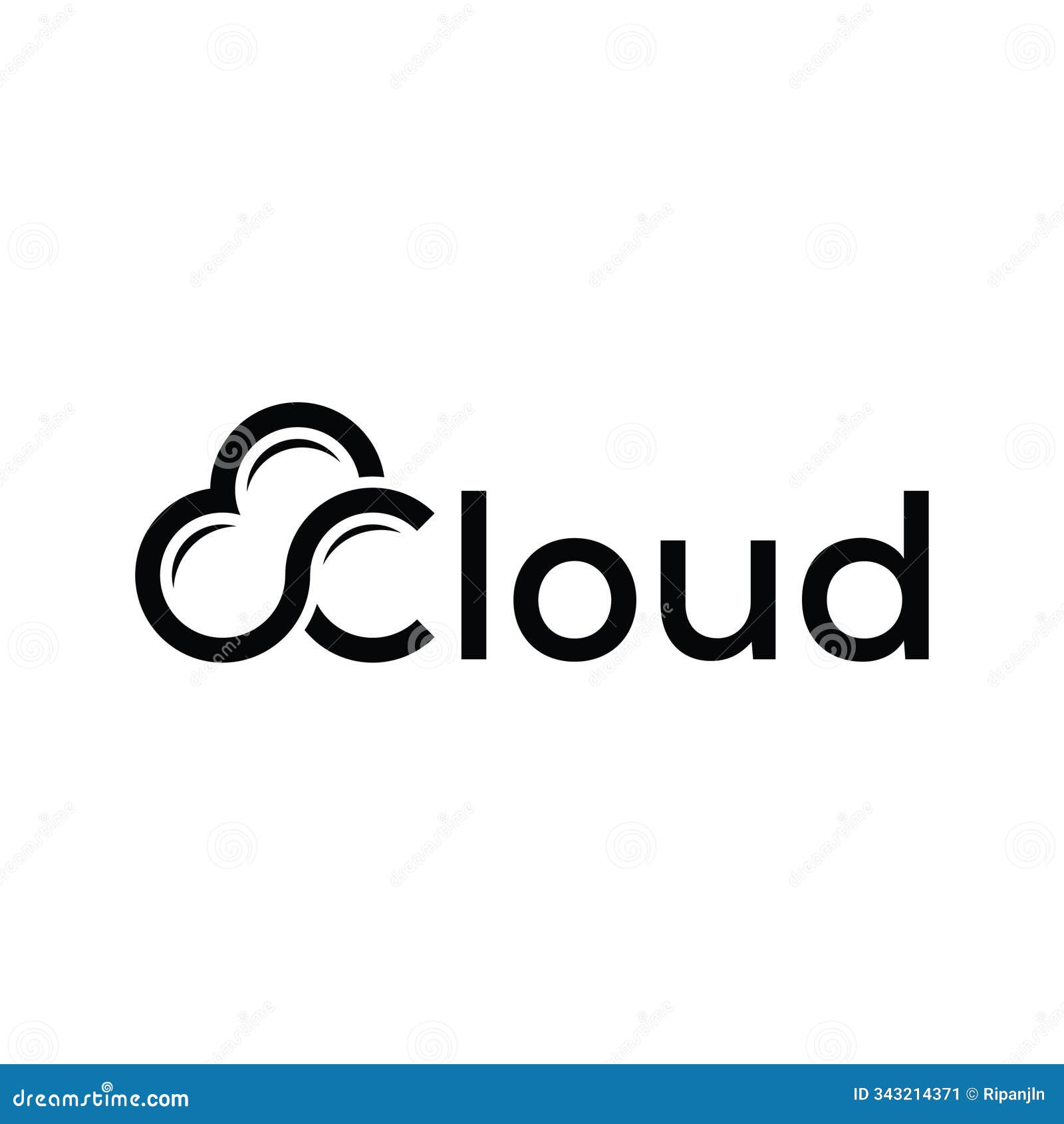Cloud Logo Word Mark Symbol Storage Database Server Logo Design. Stock ...