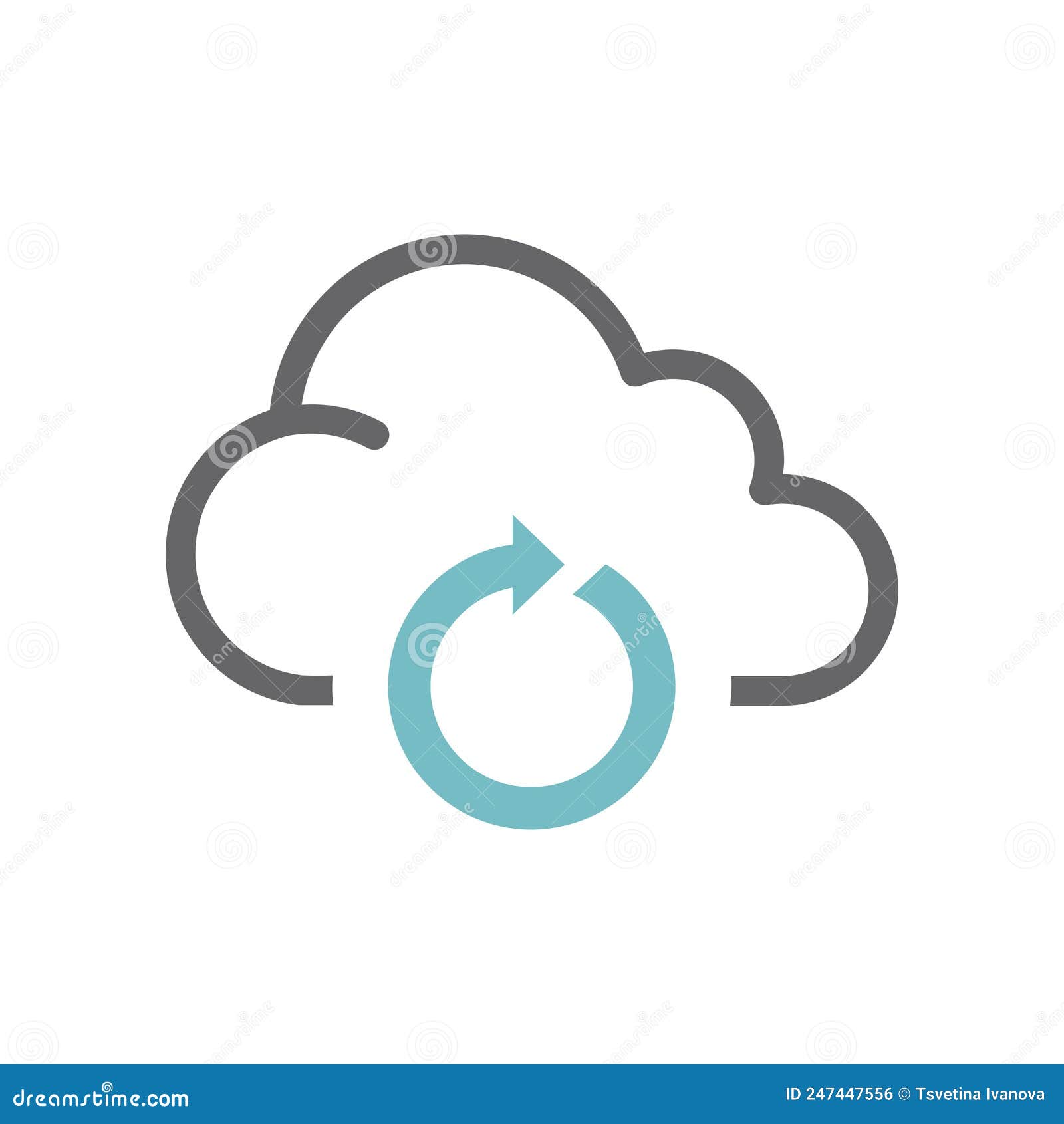 Loop Arrow Line Icon. Refresh Arrowhead. Minimal Line Yellow Banner. Vector | CartoonDealer.com ...