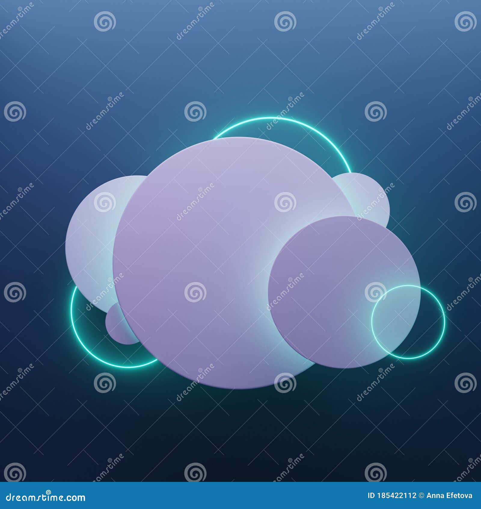 Cloud Made with Circles and Neon Lightening Stock Illustration ...